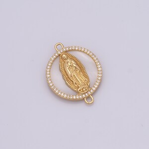 Gold Virgin Mary Connector,18k Gold Filled Religion Connector,catholic ...