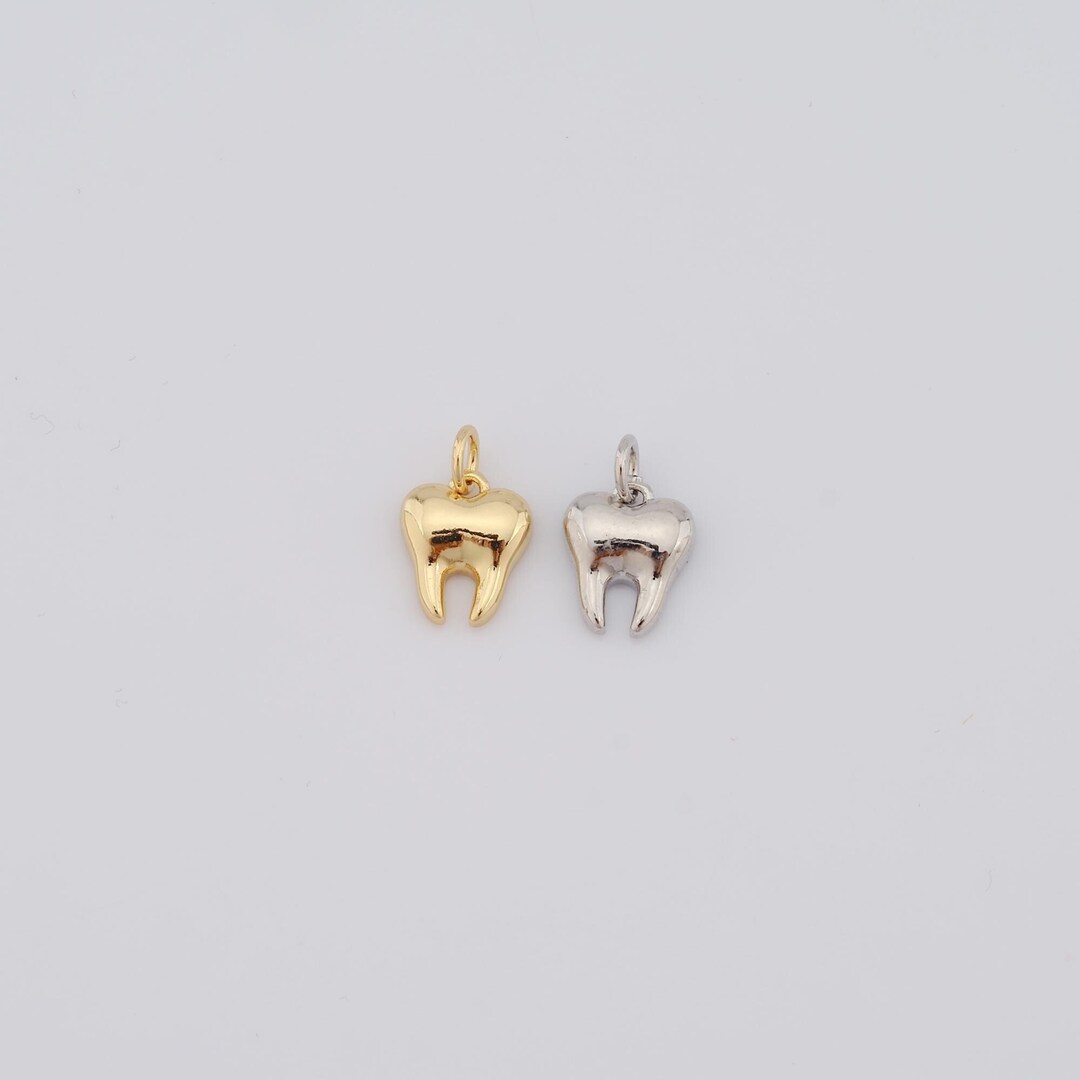 18K Gold Filled Tooth Pendant,tooth Charms,tooth Charms, DIY Bracelet ...