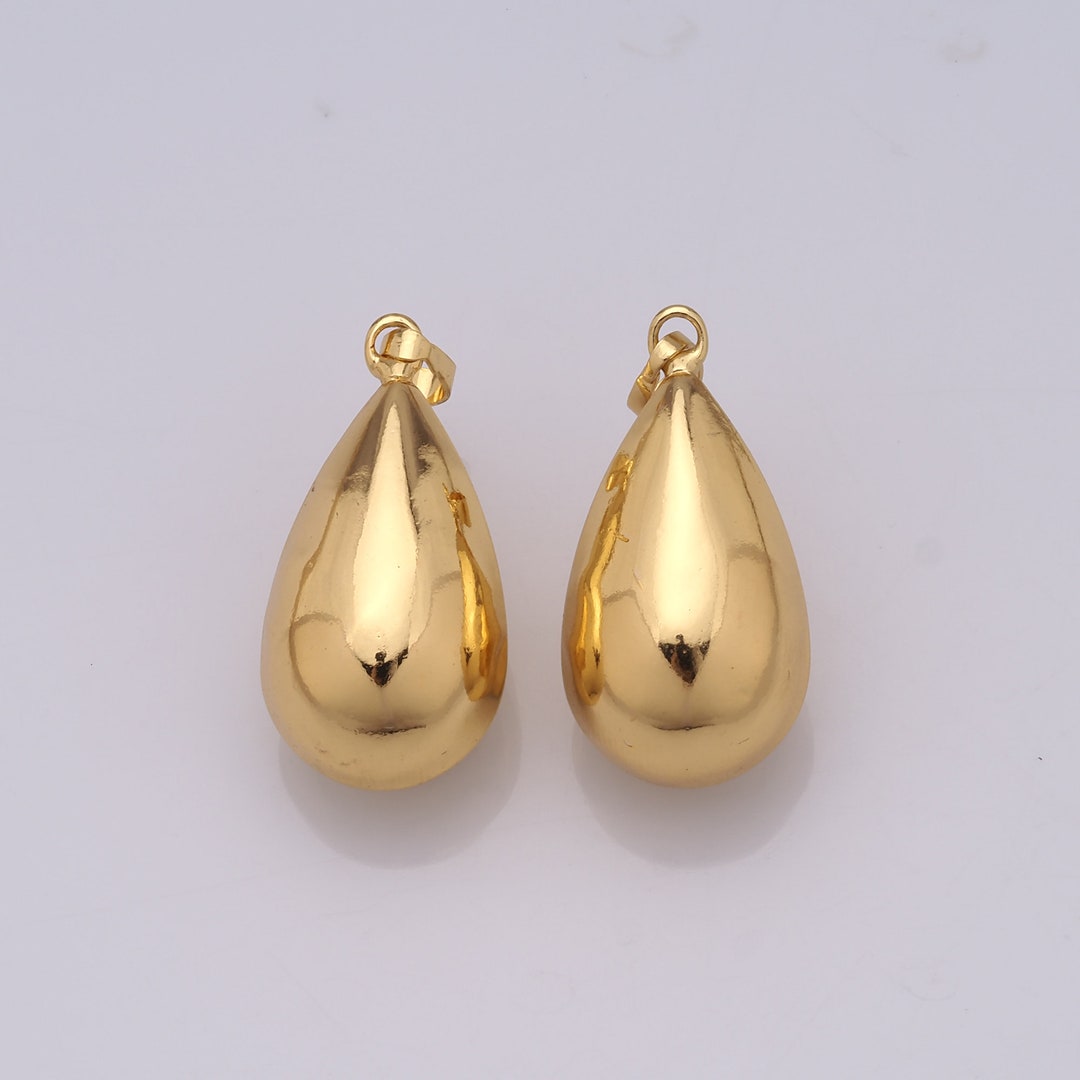 Water Drop Pendant, 18K Gold Filled Teardrop Charms, Gold Water Drop ...