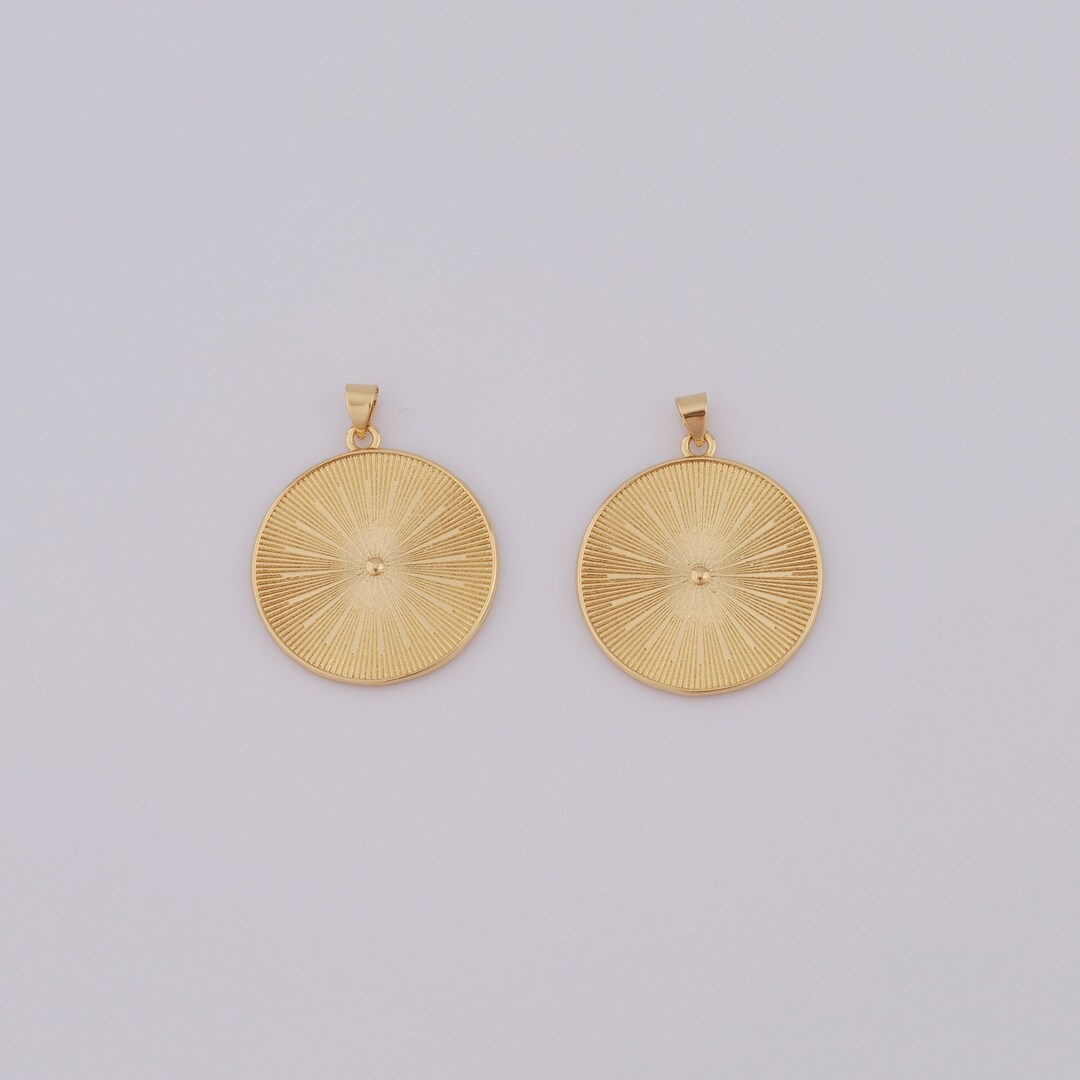 18K Gold Filled Round Pendant,gold Round Charms,round Charms DIY ...