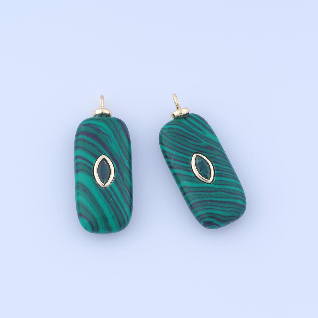 18K Gold Filled Natural Stone Pendant,gold Oval Charms,natural Stone ...
