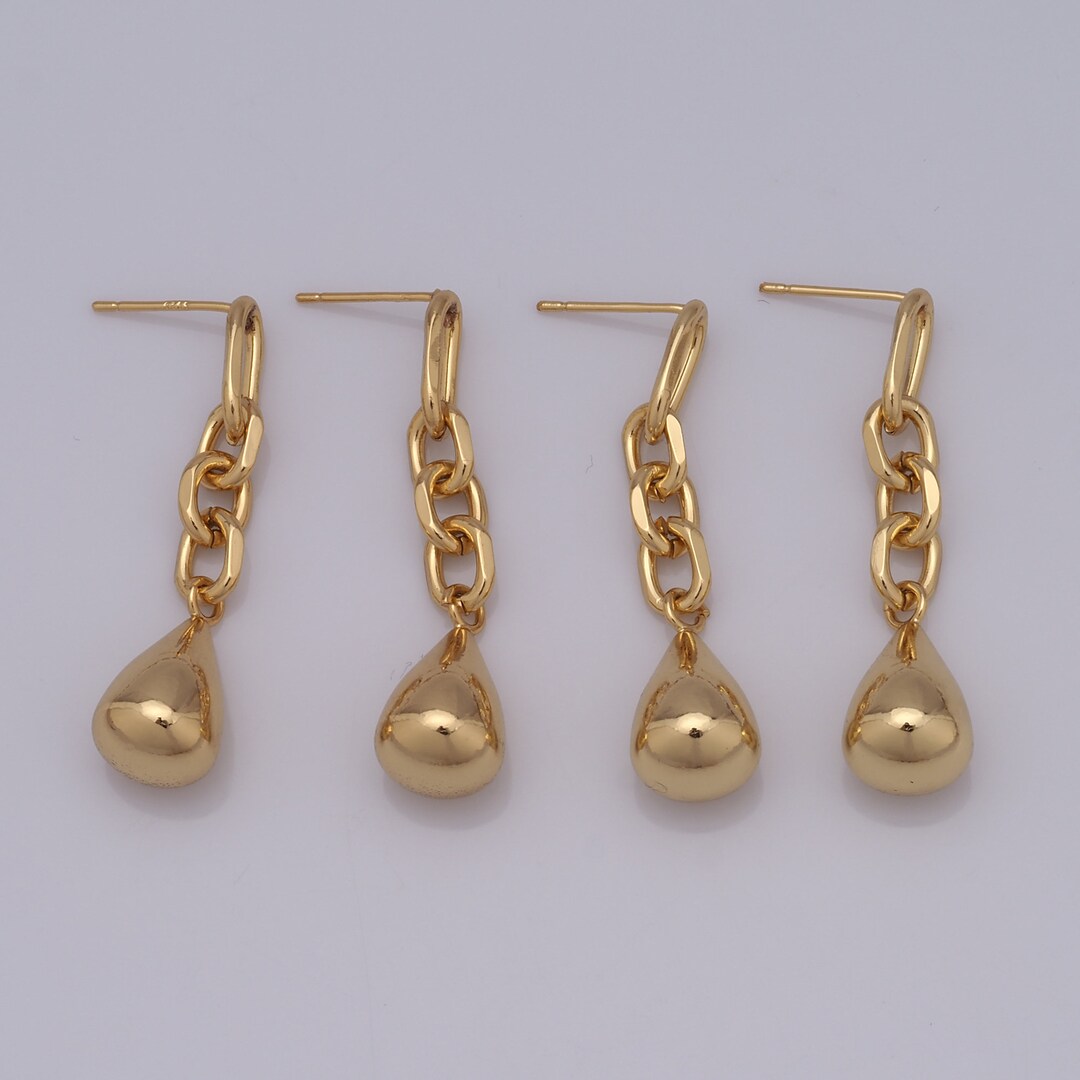 Gold Drop Stud Earrings,18k Gold Filled Water Drop Stud Earrings,water ...