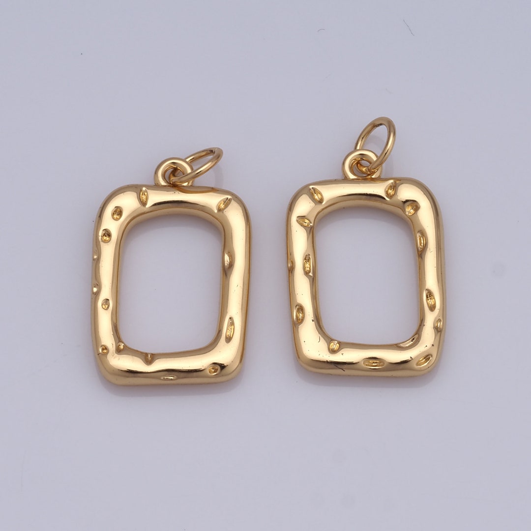 18K Gold Filled Square Pendant,square Charms,square Charms DIY Bracelet ...