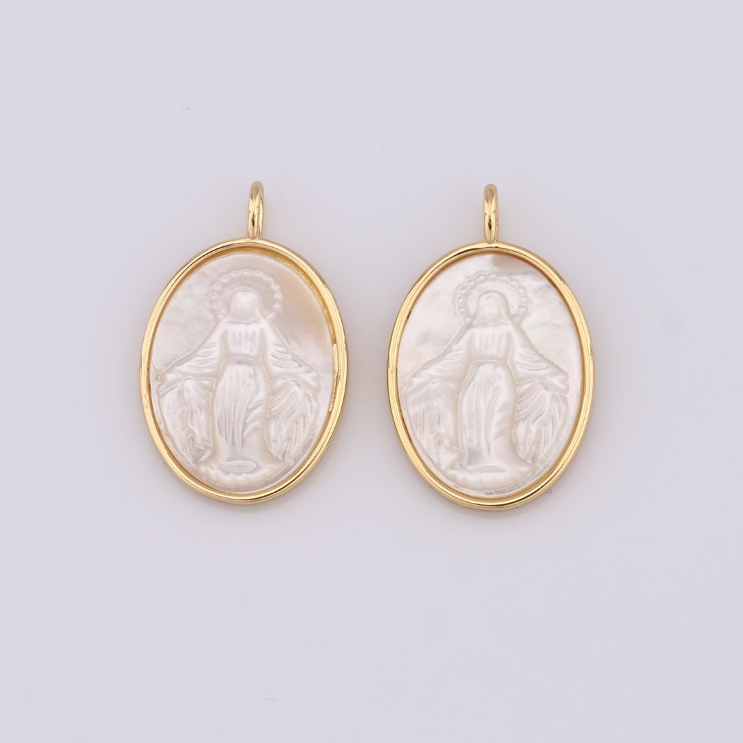 Gold Fritillary Catholic Charms,18k Gold Filled Virgin Mary Pendant ...