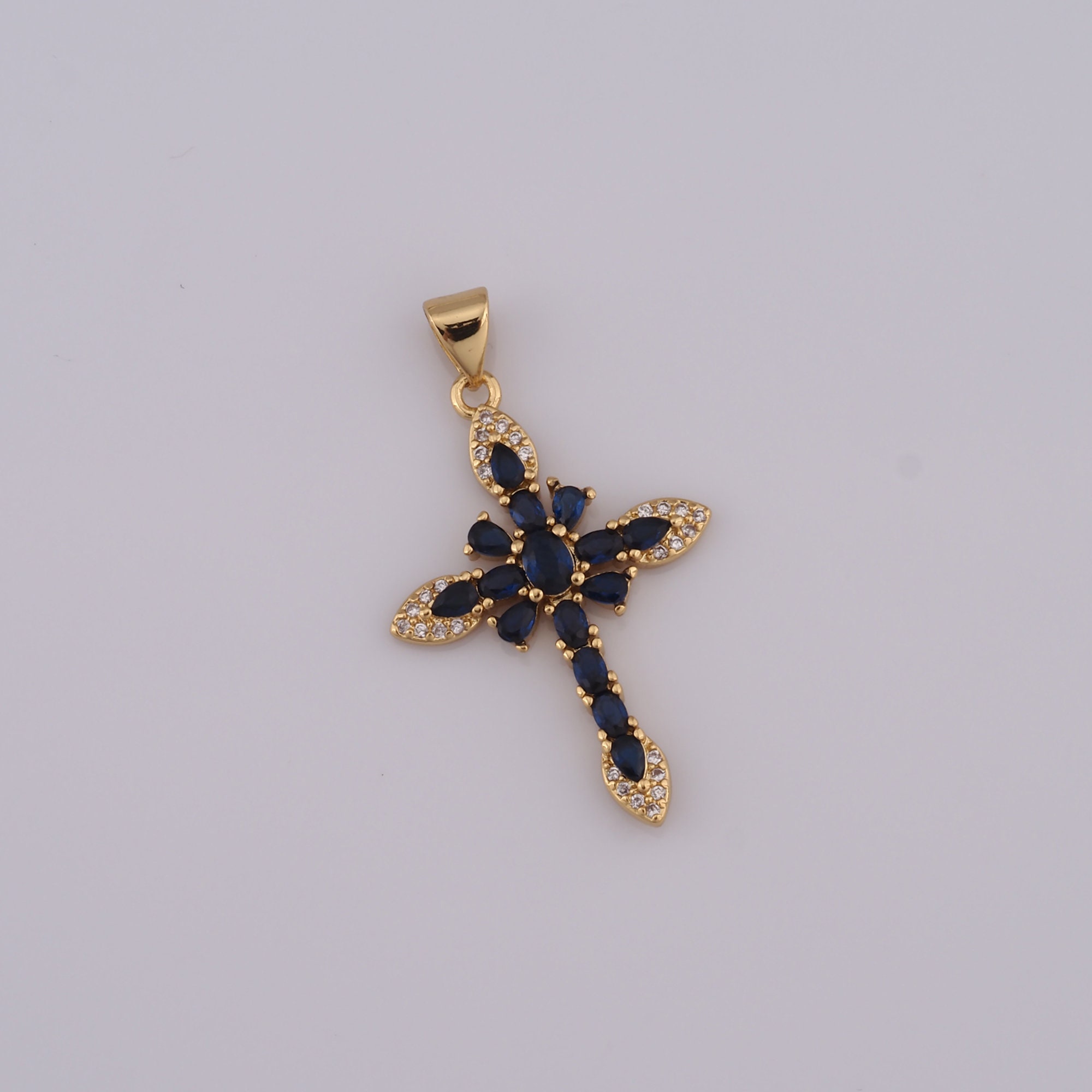 18K Gold Filled Christianity Charm, Gold Religious Charms,micro Pavé CZ ...