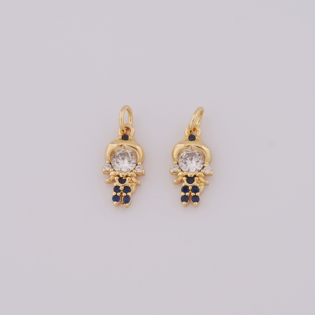18K Gold Filled Character Pendant,gold CZ Character Charms,character ...