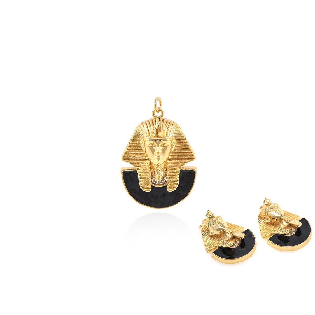 Enamel Sphinx Pendant 18K Gold Filled Pharaoh Pendant - Etsy