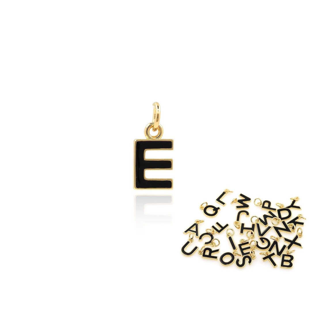 Enamel 26 Letter Pendant, Personalized Jewelry, 26 Initial Charm, 18K ...