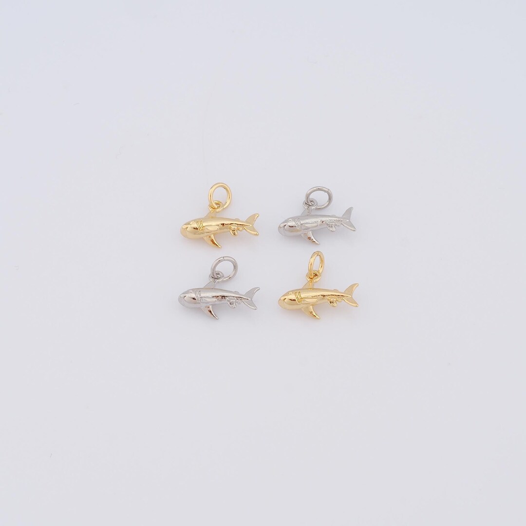 18K Gold Filled Shark Pendant,shark Charms,shark Charms, DIY Bracelet ...