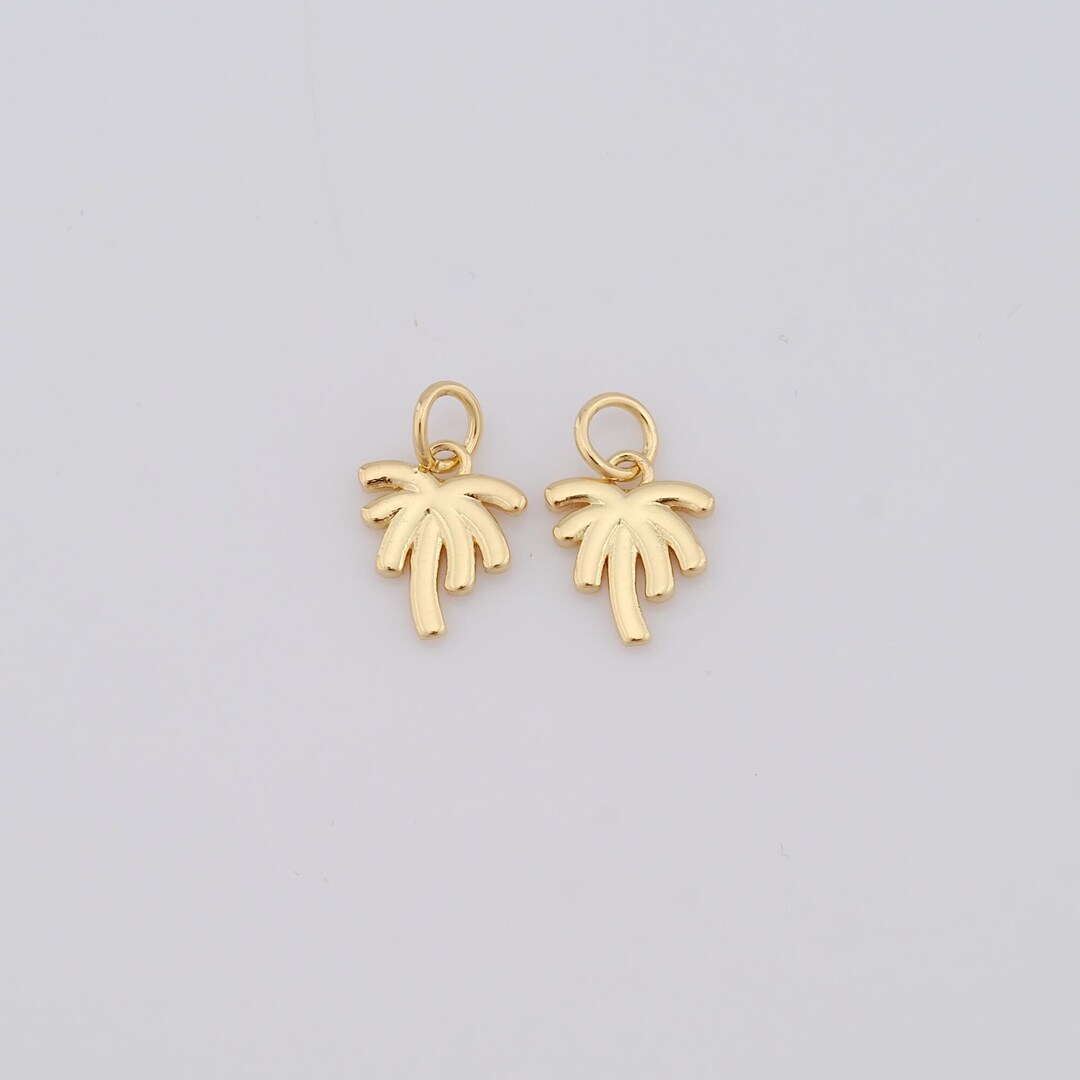 18K Gold Filled Coconut Tree Pendant,coconut Tree Charms,coconut Tree ...