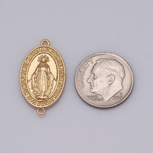 Gold Virgin Mary Connector,18k Gold Filled CZ Religion Connector ...