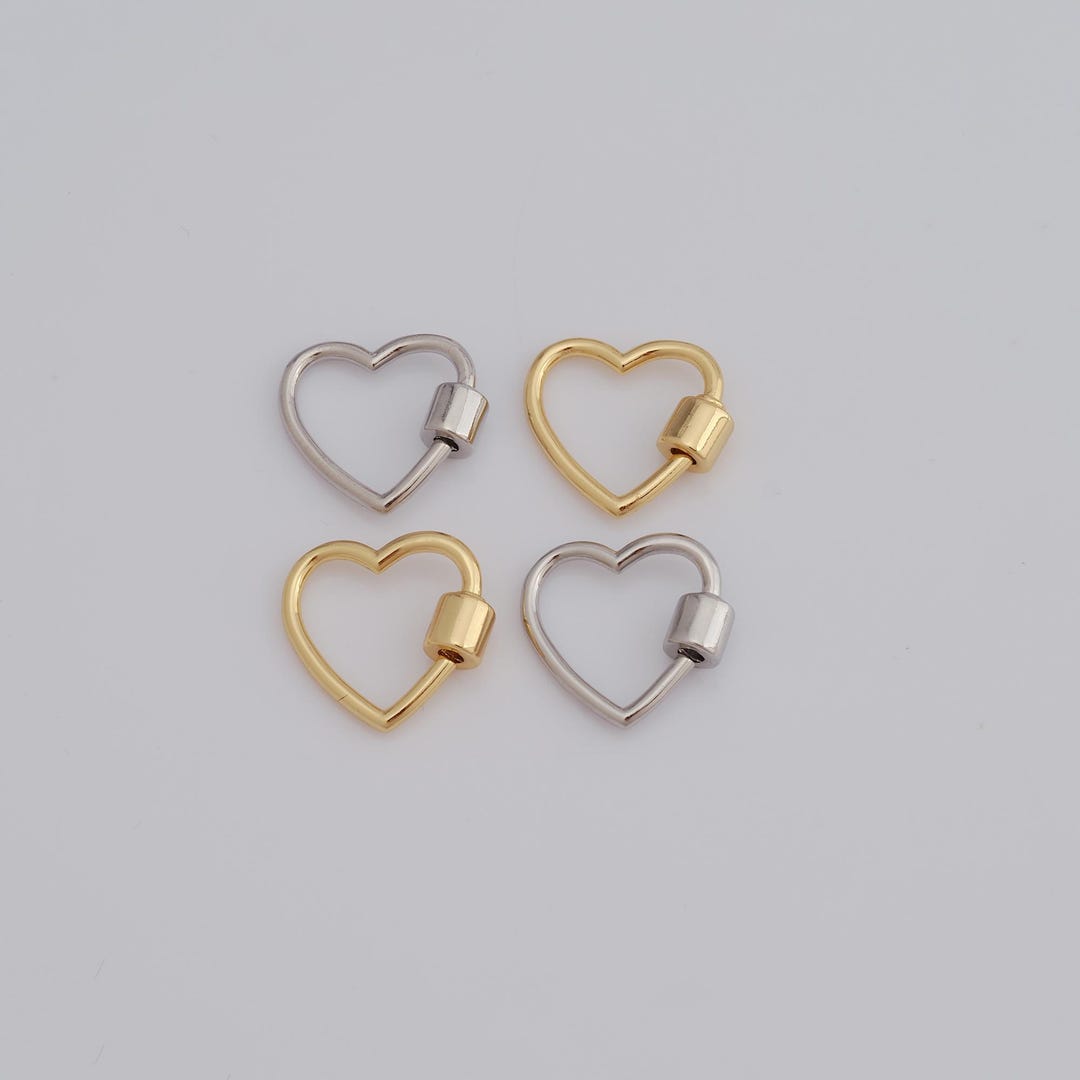Gold Heart Clasp,18k Gold Filled Heart Clasp, Necklace Clasp, Jewelry ...