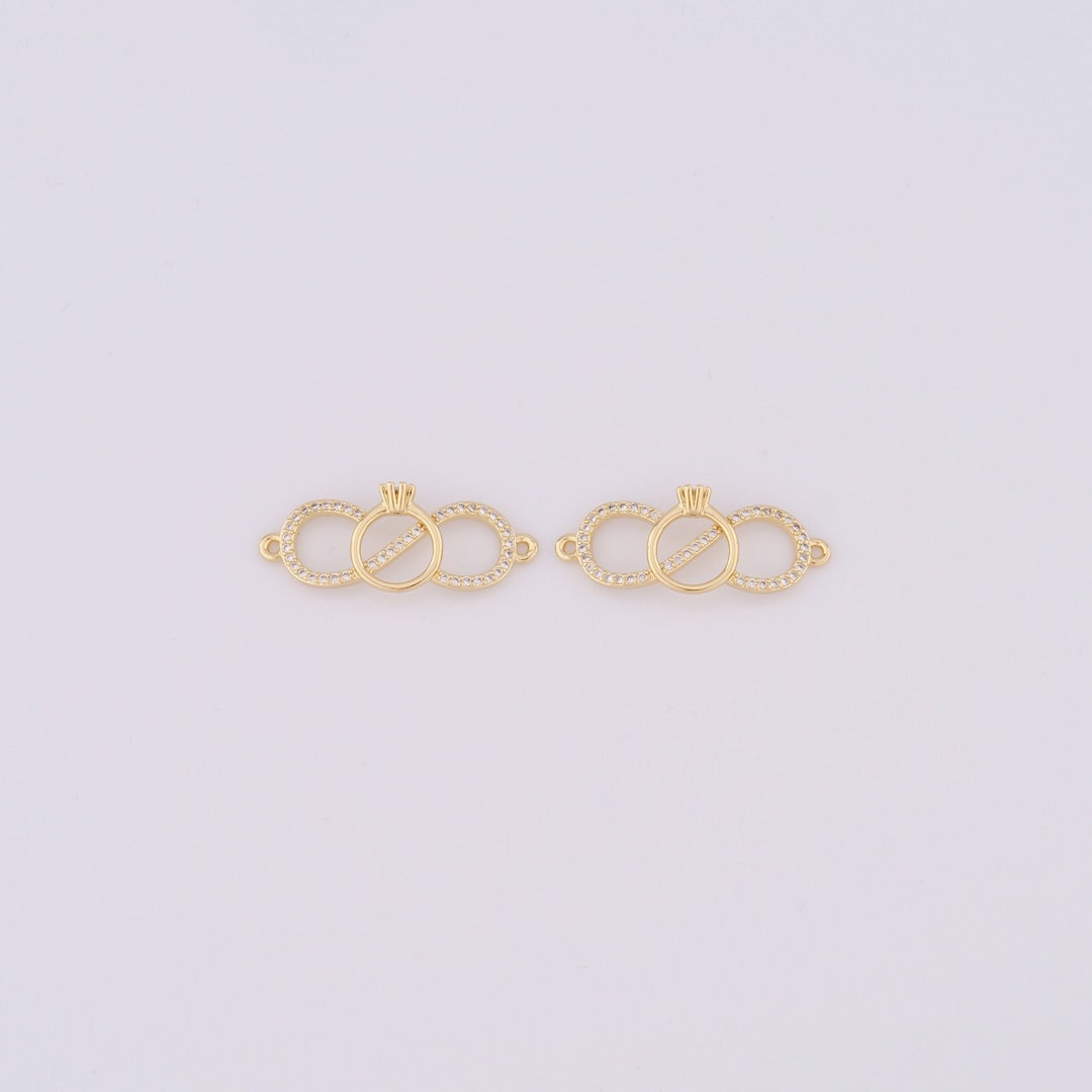 Gold Infinite Connector,18k Gold Filled CZ Infinite Connector,infinite ...