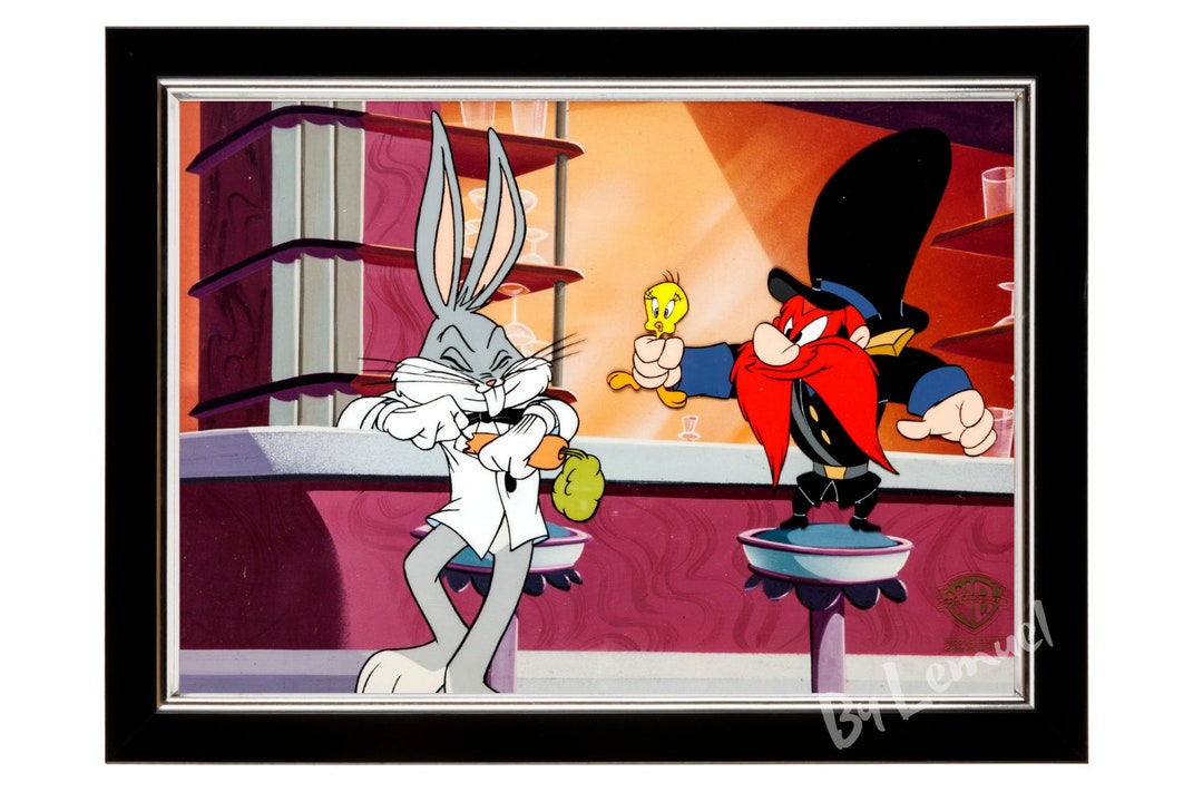 Bugs Bunny Carrot Blanca Tweety Bird and Yosemite Production Cel 1995 ...