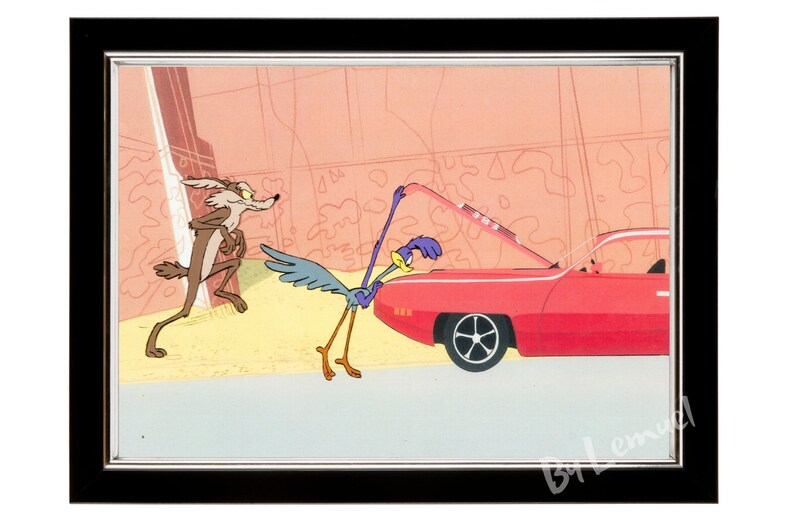 Road Runner and Wile E.coyote Dodge Commercial Production Cel 1971 Gift ...