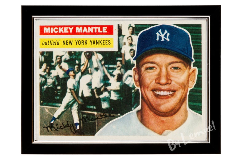 Mickey Mantle 1956 Topps Baseball Gift Poster Print Unframed - Etsy