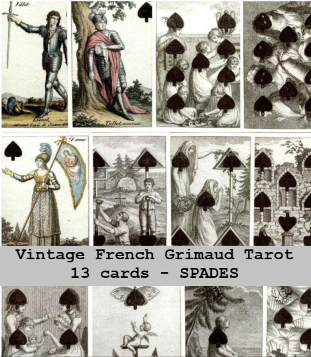 Vintage French Tarot Playing Cards. Grimaud. Instant Digital - Etsy