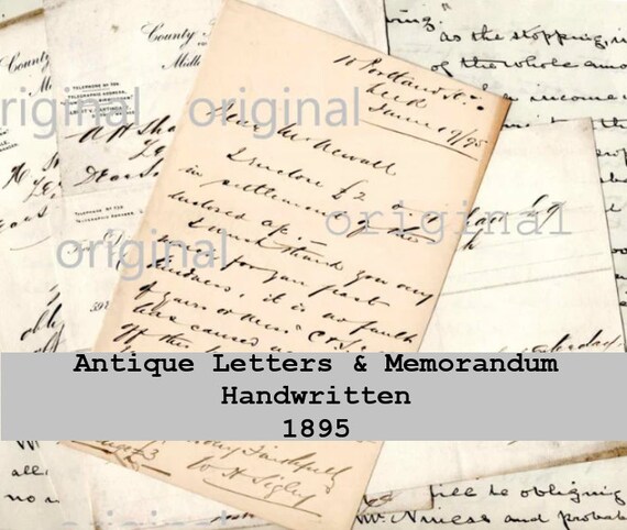 4 Vintage Antique Handwritten Letters & Memorandum 1895 | Etsy