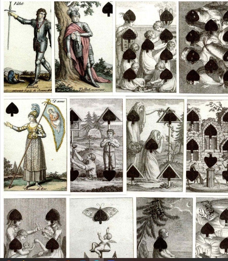 Vintage French Tarot Playing Cards. Grimaud. Instant Digital Download ...