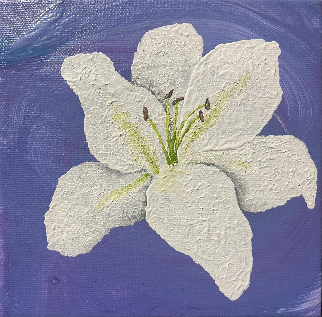 The Botanicals #3 - Lily Acrylic Painting - Etsy