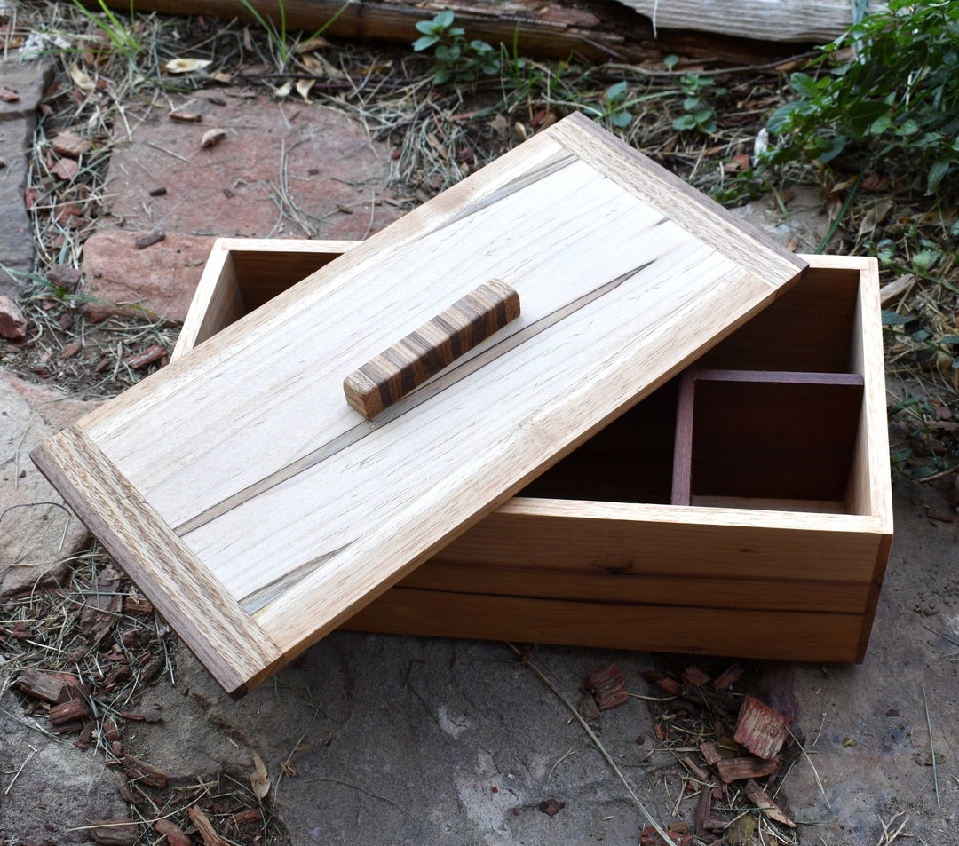 Handmade One of Kind Hardwood Box With Compartments Keepsakes Made of ...