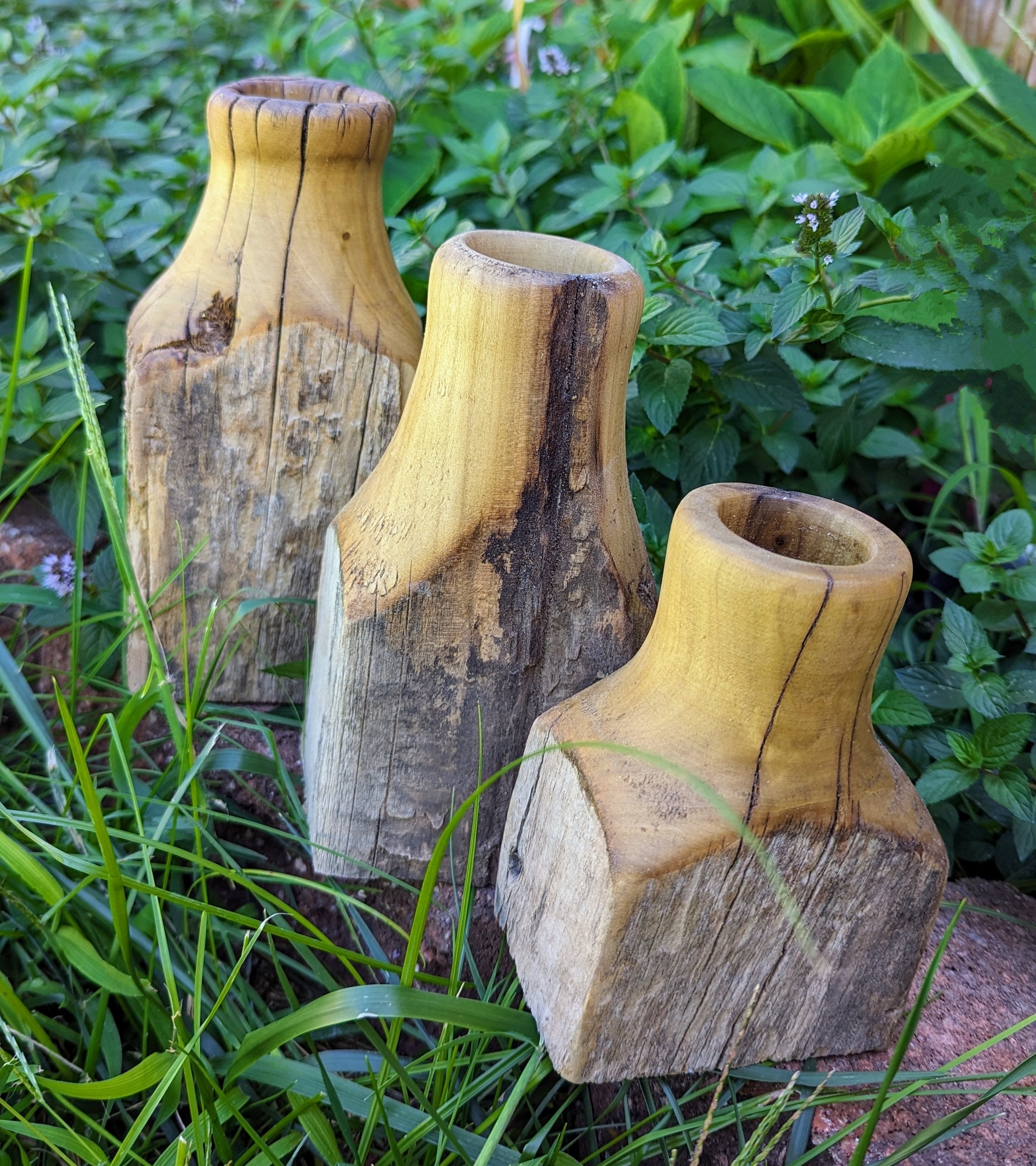 Upcycled Wood Vase Set, Rustic Farmhouse Decor - Etsy