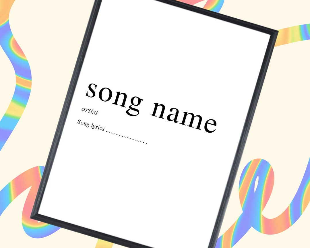 Custom Song Lyrics Wall Art, Song Lyrics Art, Song Lyric Print, Custom ...