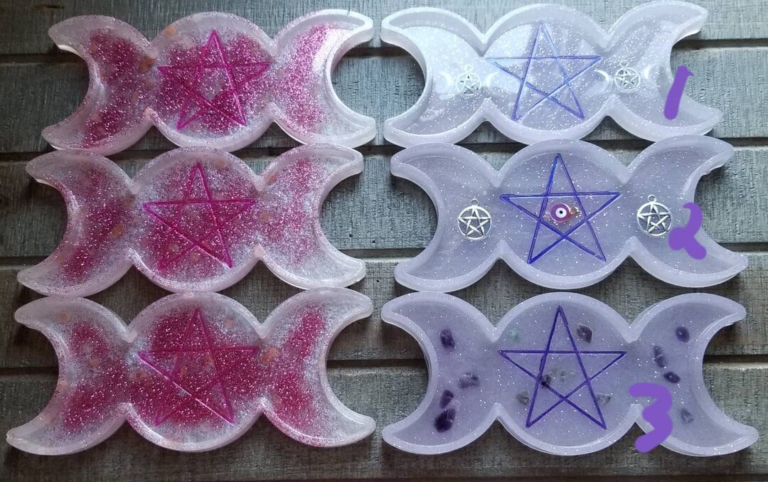 Resin Triple Moon Trinket Tray - Etsy