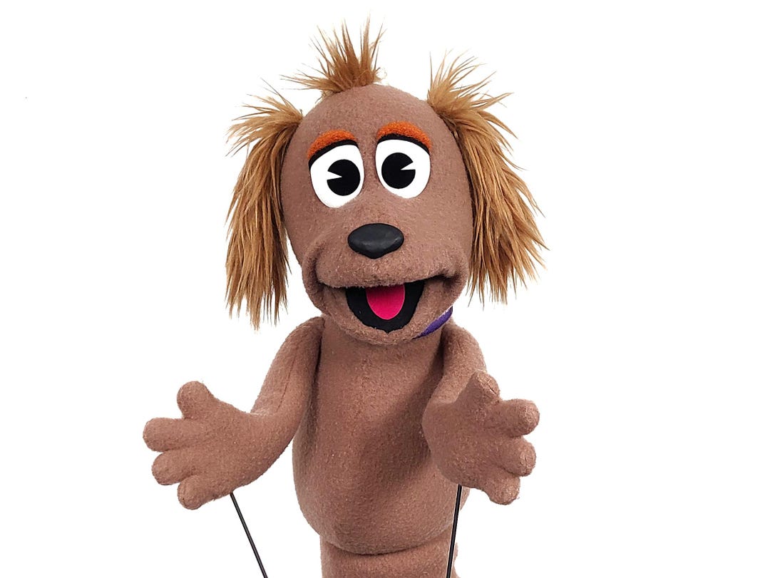 Dog Puppet, Professional, Handmade by Uzzyworks. Hand and Rod "muppet ...