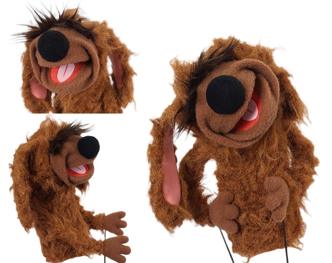 Dog Puppet, Professional, Handmade by Uzzyworks. Hand and Rod muppet ...