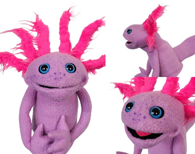 Axolotl Creature Professional Puppet by Uzzyworks. Hand and Rod "muppet ...