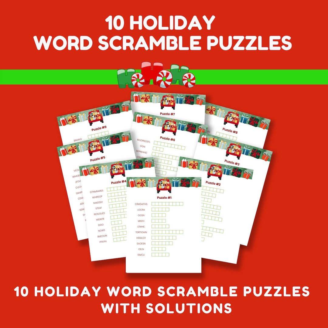 Holiday Word Scramble Printable
