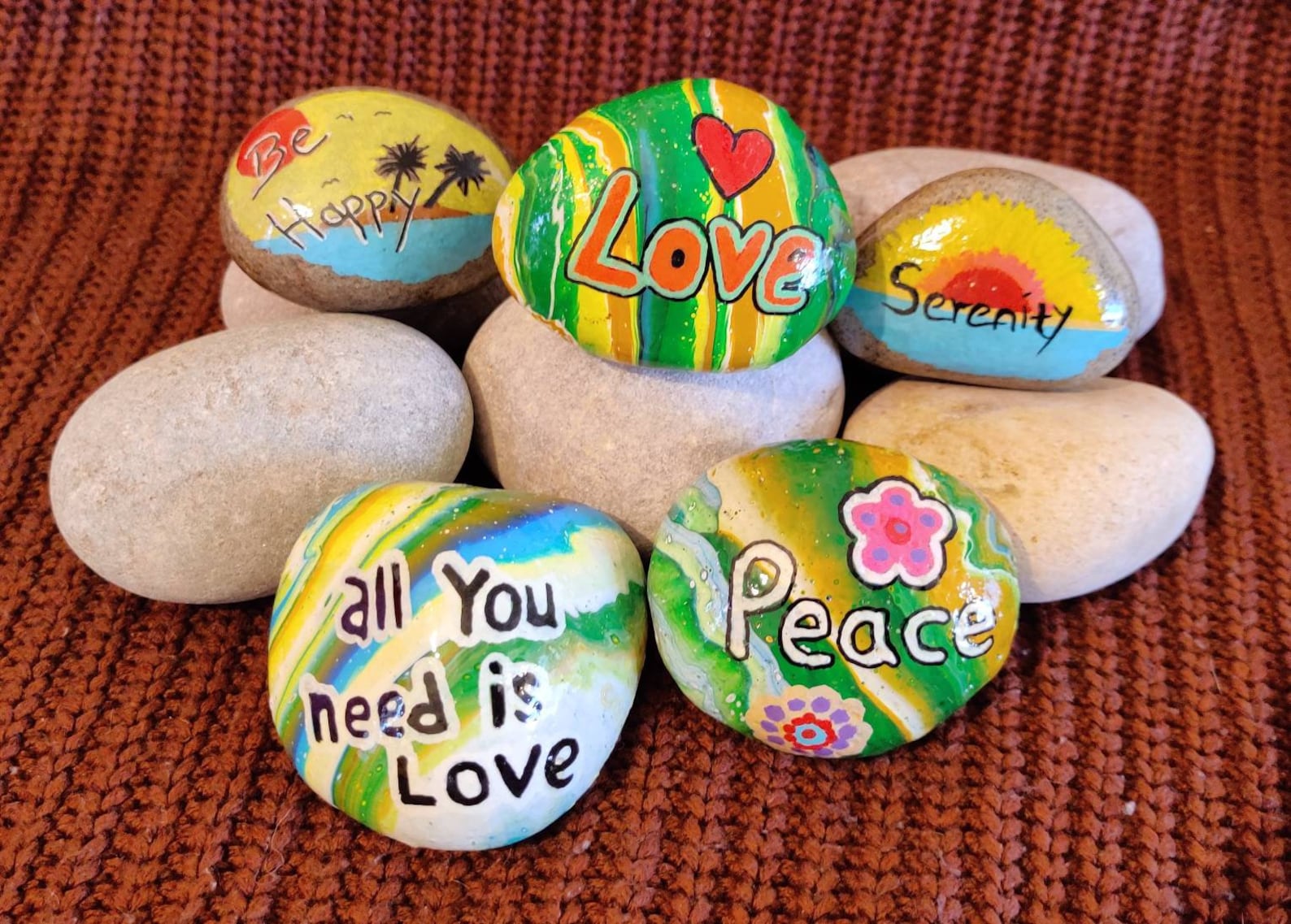 Positivity Pebbles Painted Rocks Affirmation Stones Mental | Etsy