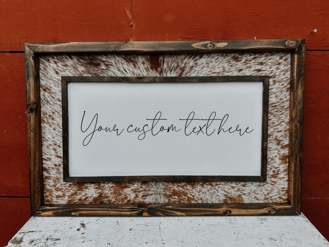 Genuine Cowhide Sign / Western Decor / Cowhide Decor / Wall Hanging - Etsy