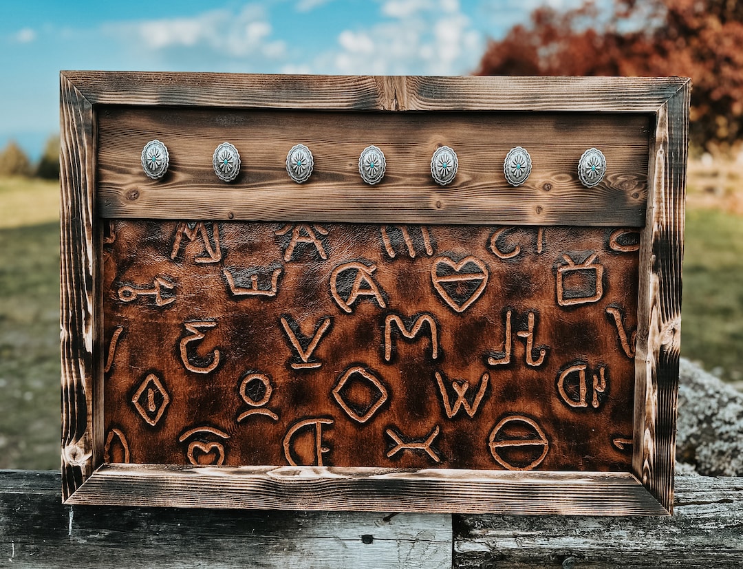 Western Jewelry Hanger / Leather Sign / - Etsy