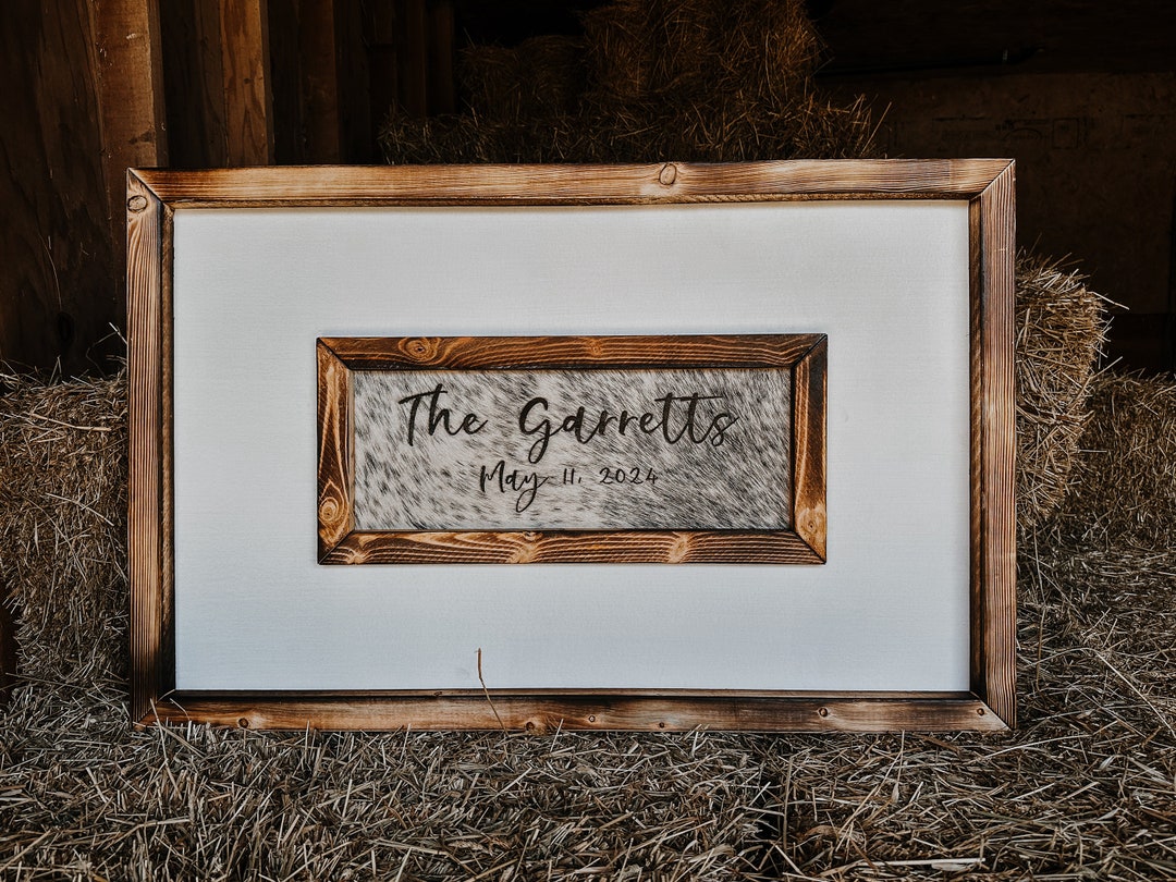 Custom Cowhide Wedding Guest Book Sign: Western Decor - Etsy