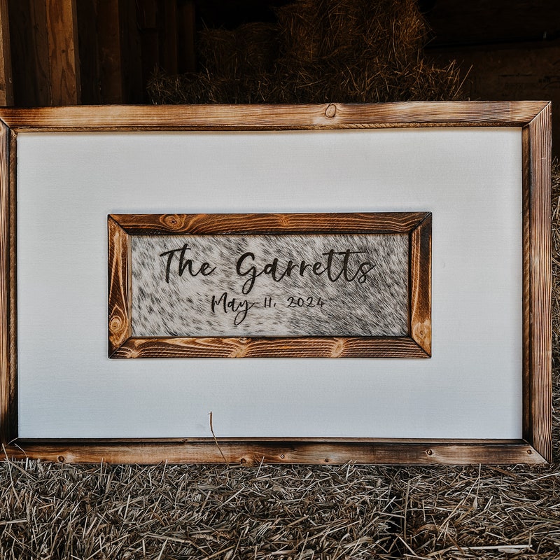 Western Wedding Cowhide Sign - Etsy