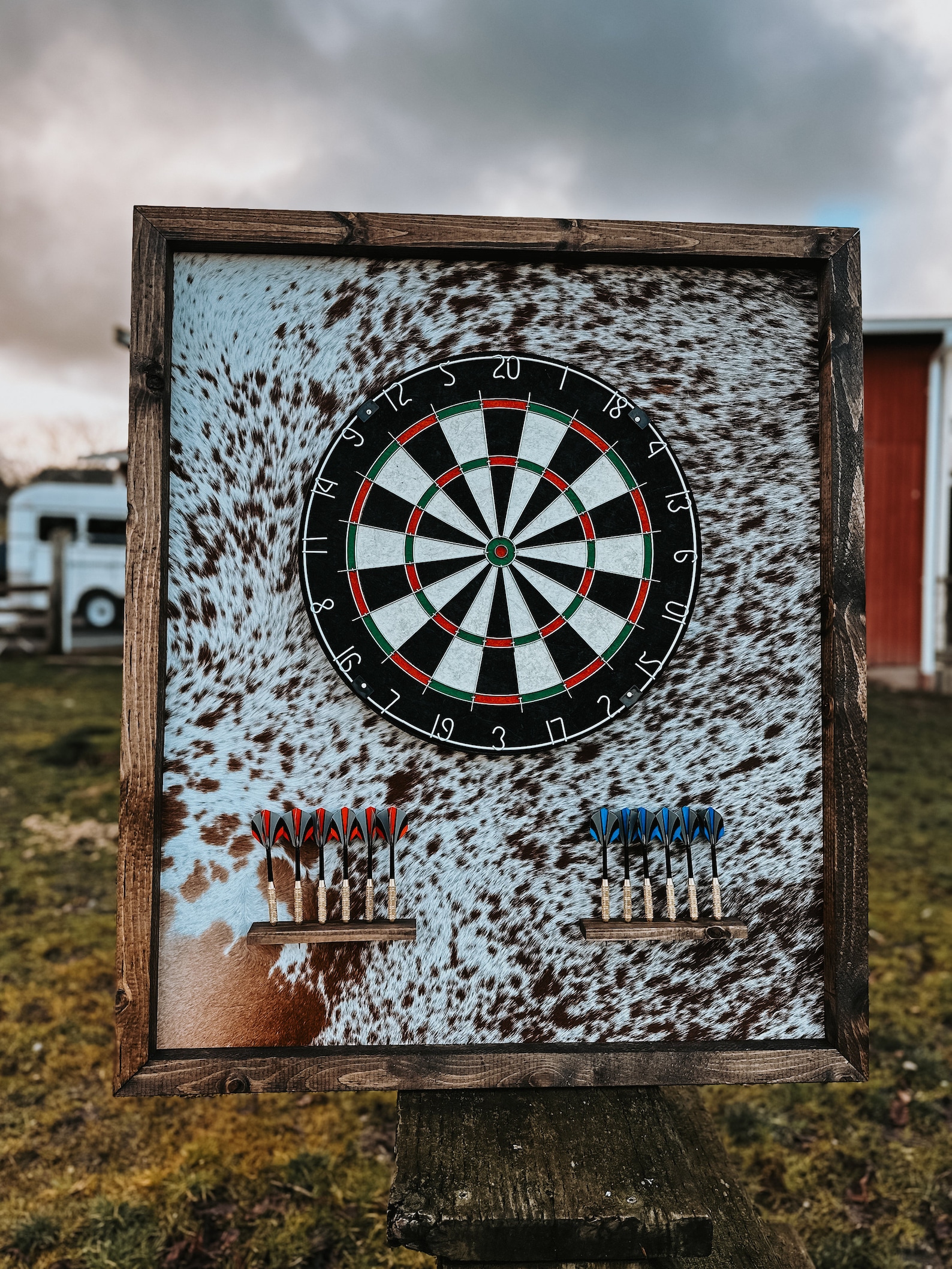 Genuine Cowhide Dart Board - Etsy