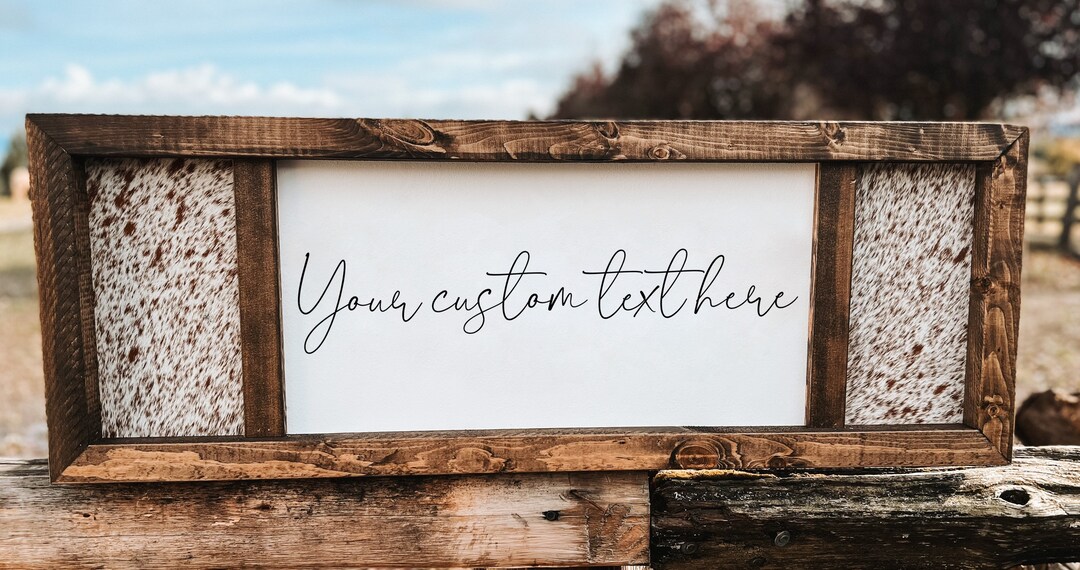 Customizable Genuine Cowhide Sign/western Sign/ Handmade Sign - Etsy