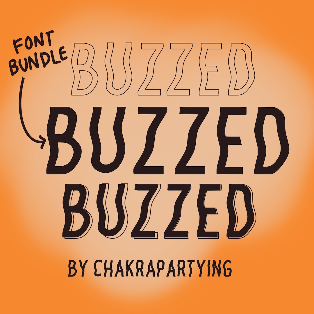 BUZZED Font, 3-pack Font Bundle, Font Bundle, Digital Font, Handwritten ...