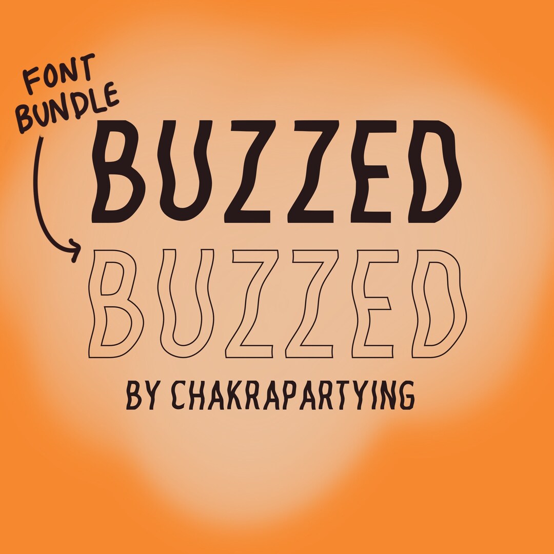 BUZZED Font, Two-pack Font Bundle, Font Bundle, Digital Font ...