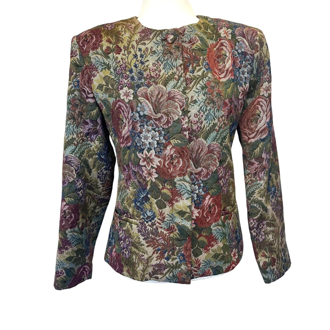 Talbots Vintage Tapestry Jacket Long Sleeve Ladies Size 8 Made in ...