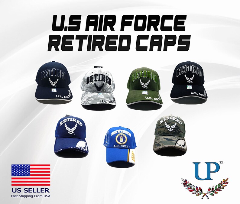 Officially Licensed US Air Force Retired Cap, US Air Force Retired Hat ...