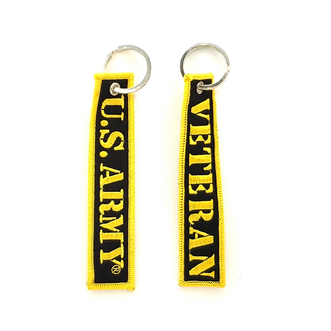 Embroidered U.S. Army Veteran Key Tags, US Army Veteran Keyring, US ...
