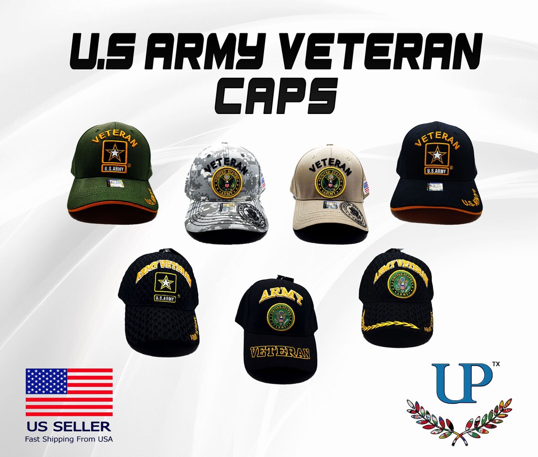 Officially Licensed US Army Veteran Cap, US Army Veteran Hat, US Army ...