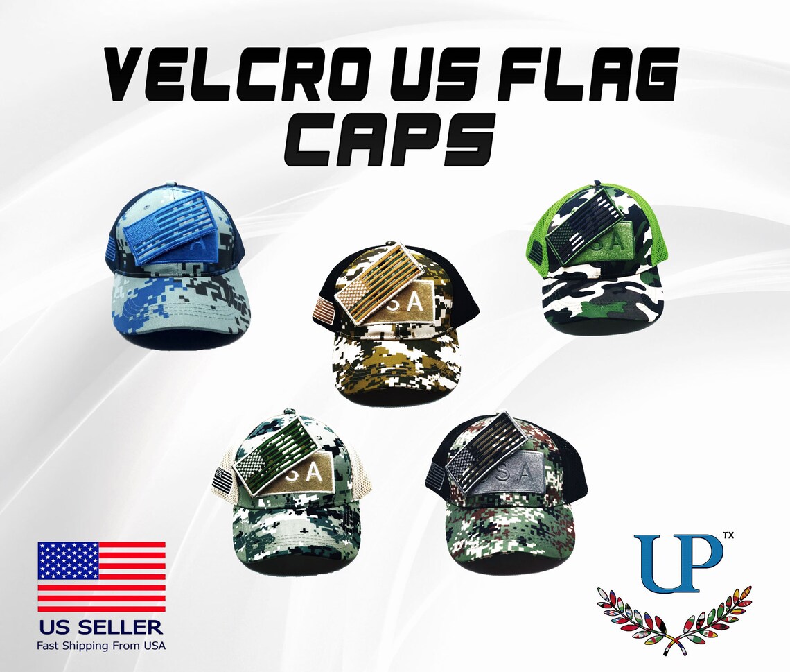 Velcro US Flag Cap/hat, USA Cap With Velcro Backing, US Flag Cap With ...