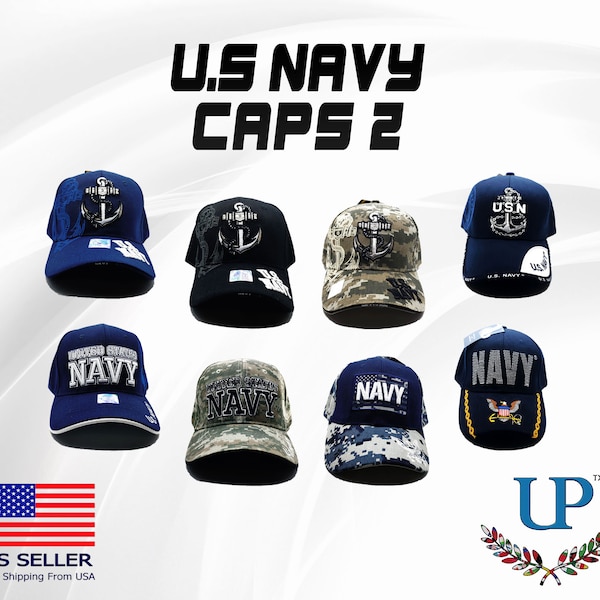 Embroidered Us Navy Cap - Etsy
