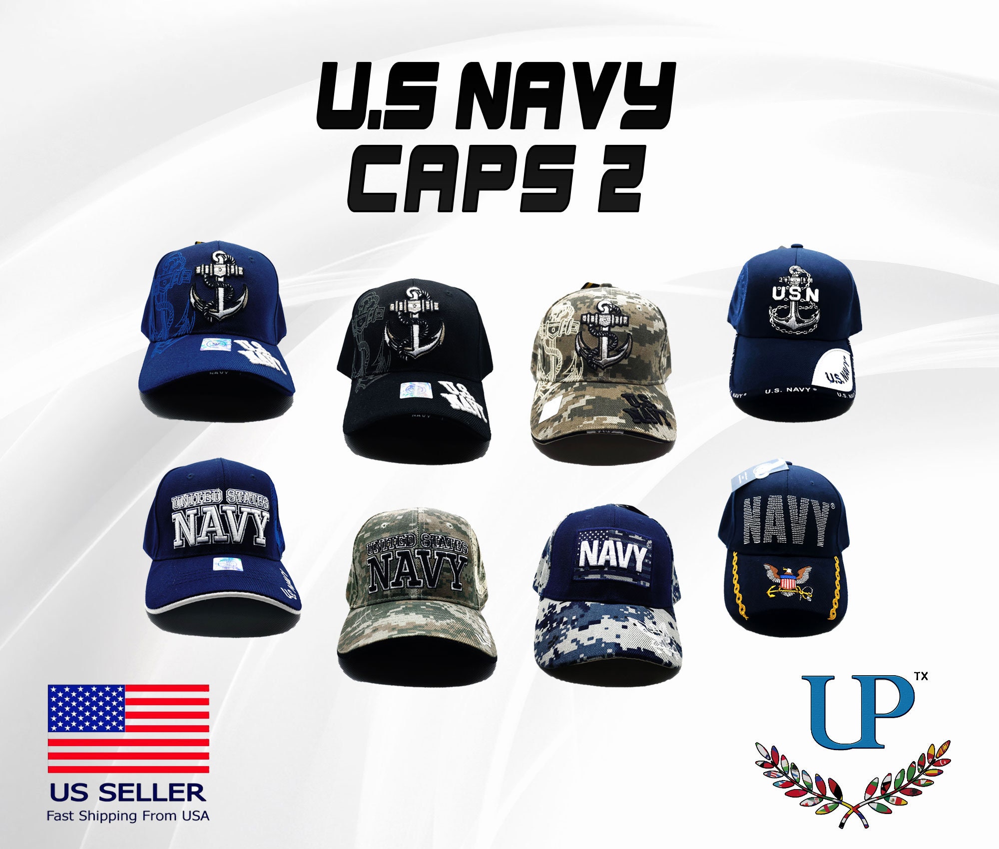 Officially Licensed US Navy Anchor Caps, US Navy Anchor Hats, USN Cap ...