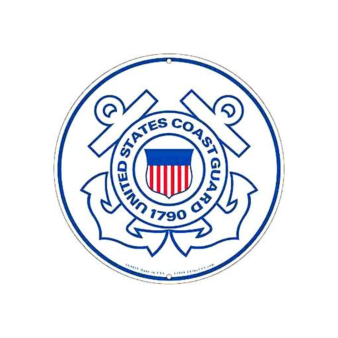 12'' U.S. Coast Guard Aluminum Round Sign / Wall Decor / Wall Hanging ...