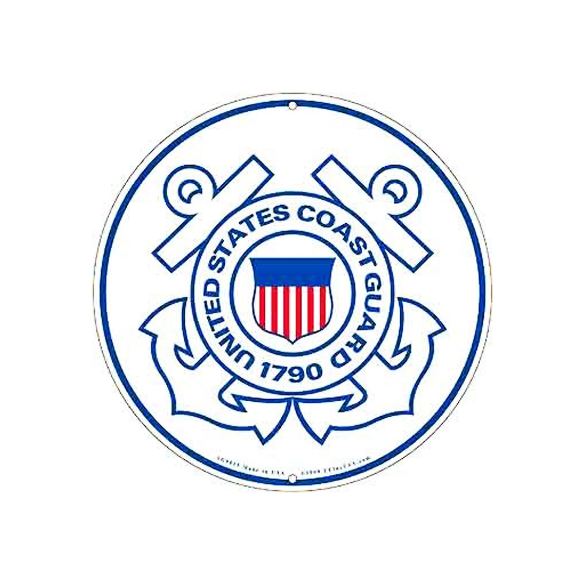 12'' U.S. Coast Guard Aluminum Round Sign / Wall Decor - Etsy